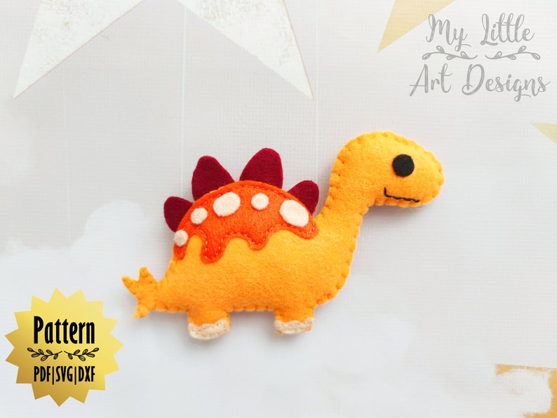 Stegosaurus Felt Pattern Stegosaurus Ornament Felt Dinosaur | Etsy