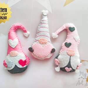 Valentine Gnome Felt Pattern Bundle With SVG PDF DXF Files for Love ...