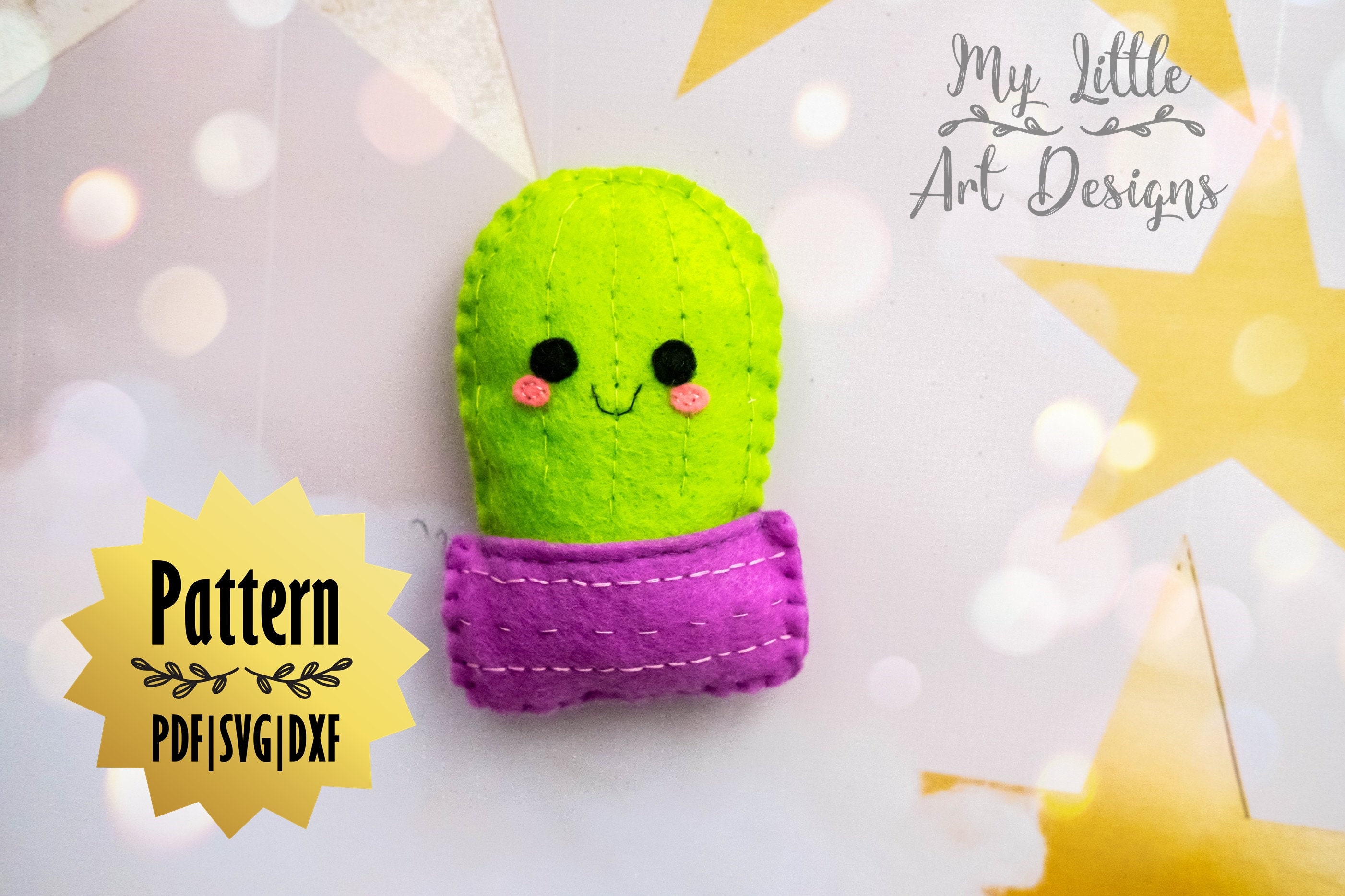 Cactus Felt Pattern Cactus Machine Cut Felt Cactus Ornament | Etsy