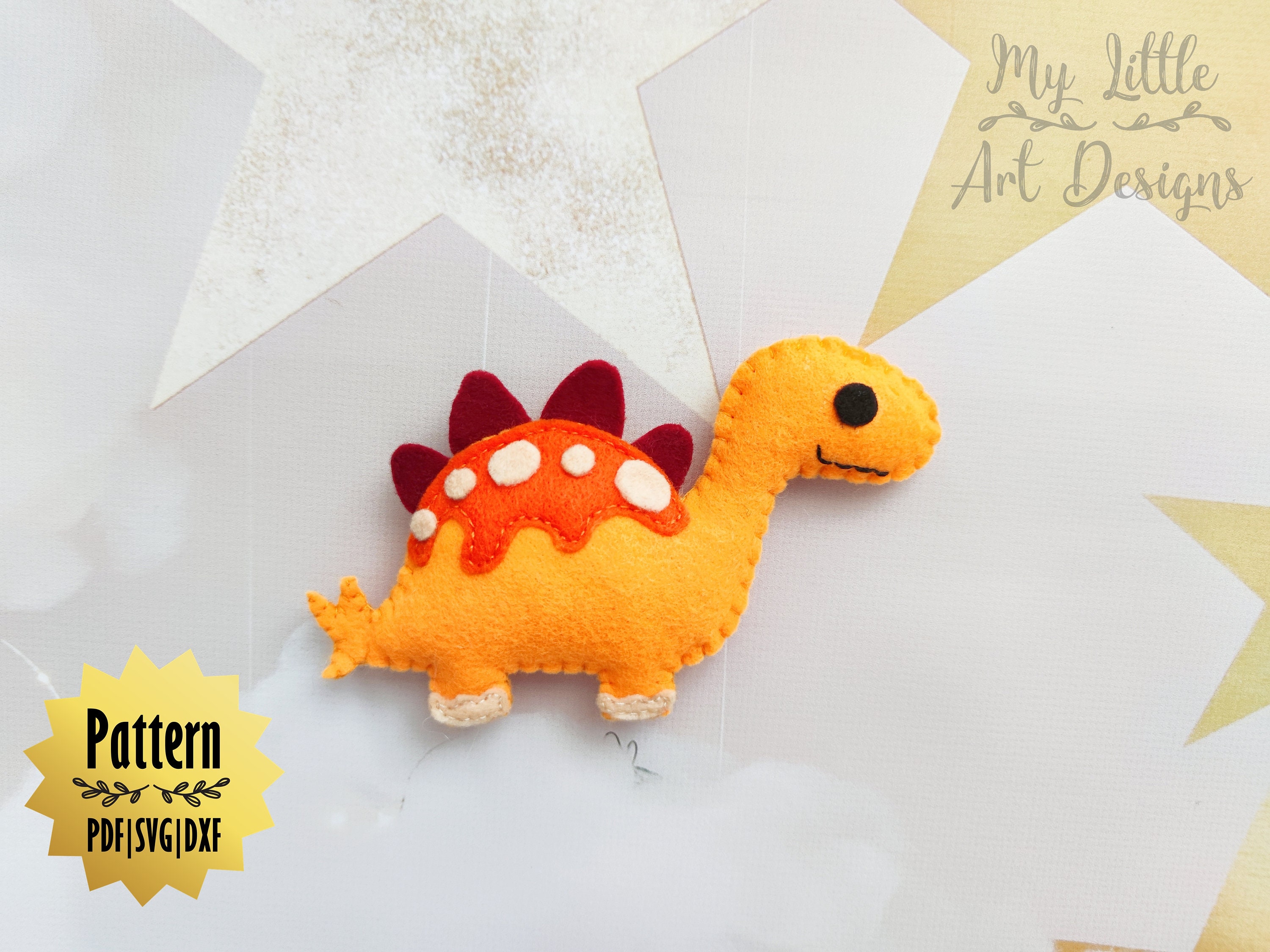 Stegosaurus Felt Pattern Stegosaurus Ornament Felt Dinosaur | Etsy