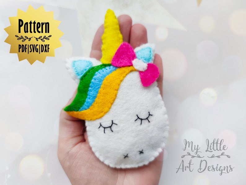 Unicorn Felt Pattern Unicorn Machine Cut Felt Unicorn | Etsy