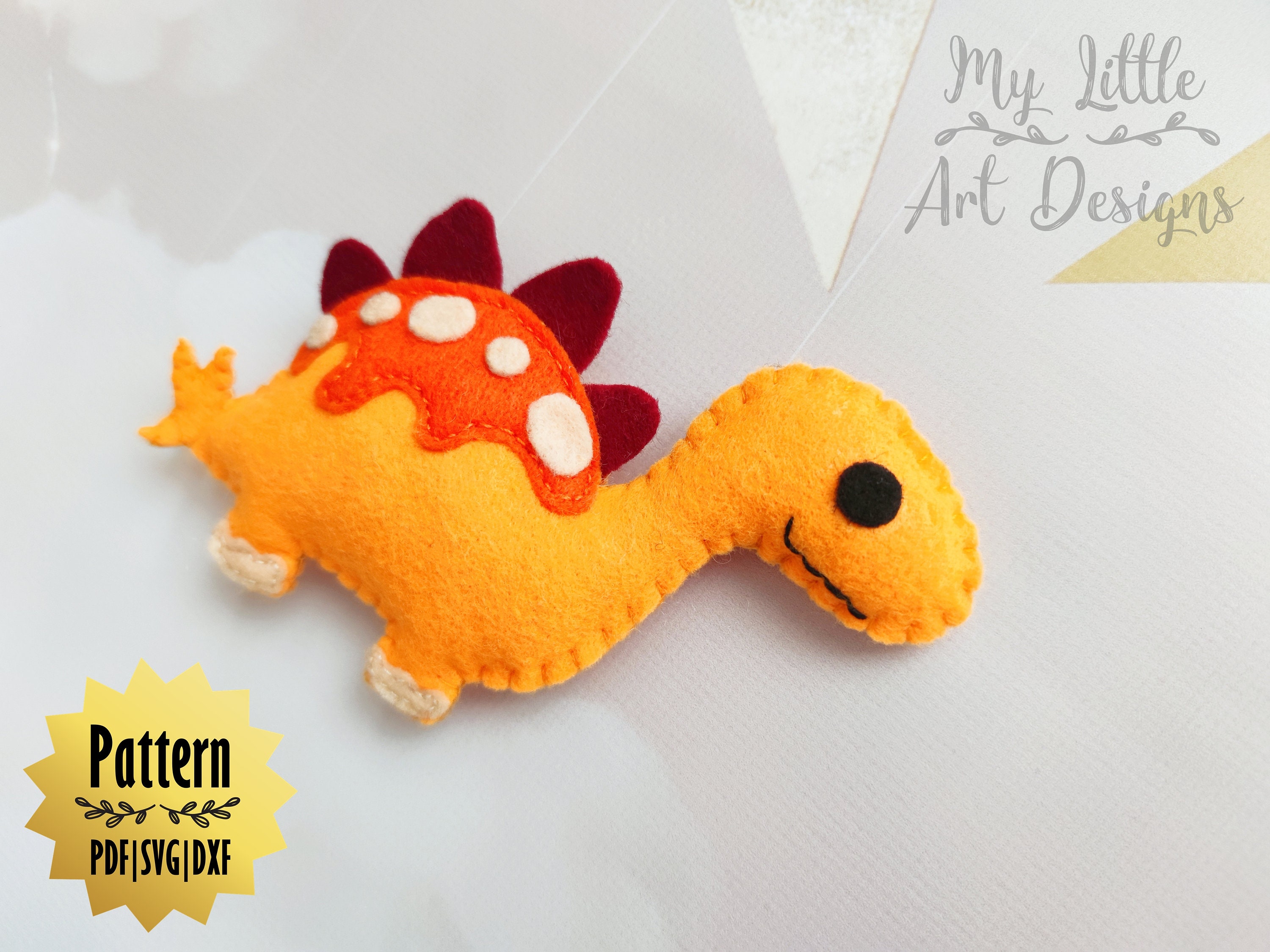 Stegosaurus Felt Pattern Stegosaurus Ornament Felt Dinosaur | Etsy