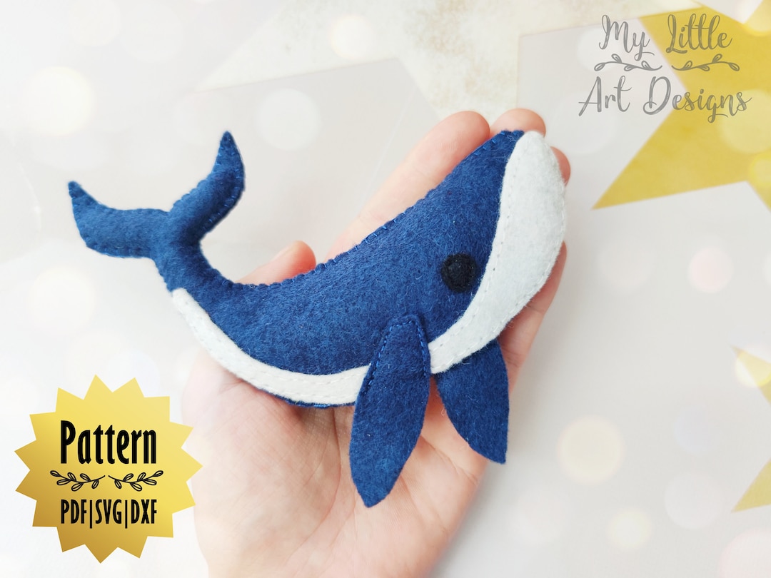 Whale Felt Pattern, Whale Machine Cut, Felt Whale Ornament, Felt ...