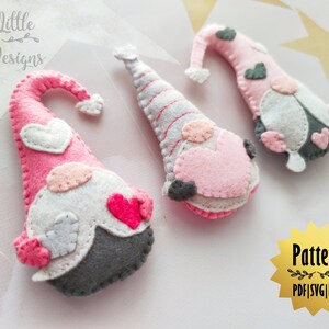 Valentine Gnome Felt Pattern Bundle With SVG PDF DXF Files for Love ...