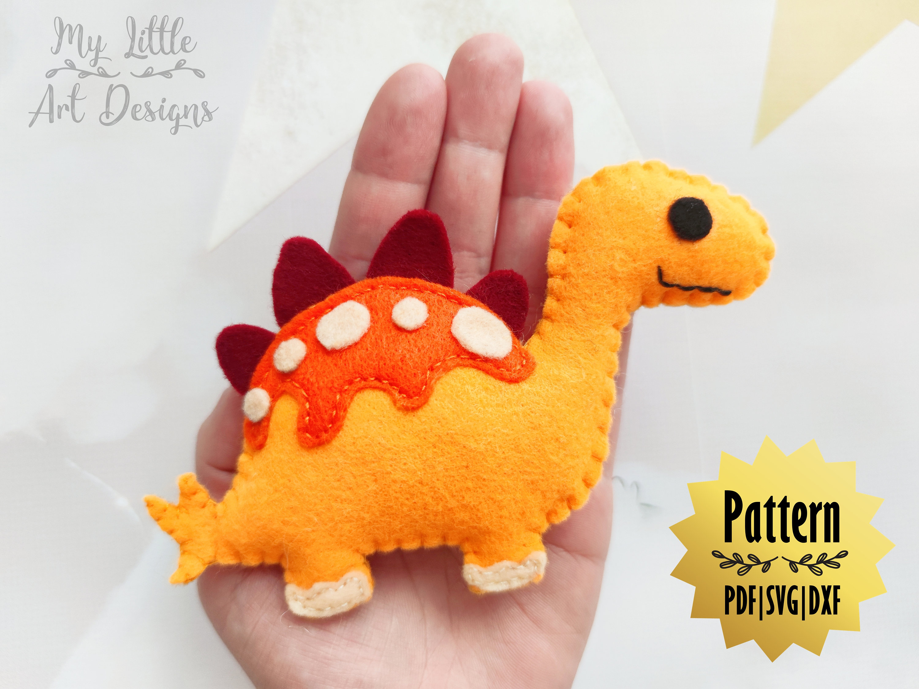Stegosaurus Felt Pattern Stegosaurus Ornament Felt Dinosaur | Etsy