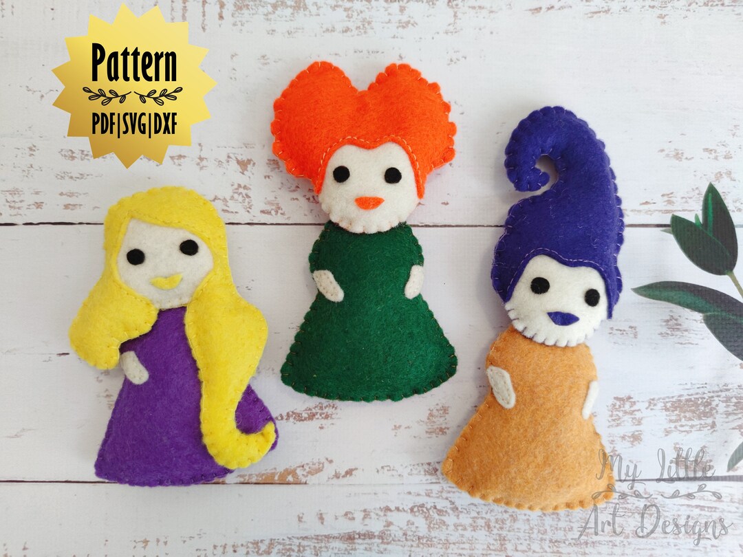 Witch Felt Pattern, Witch Machine Cut, Felt Witch Ornament, Felt ...