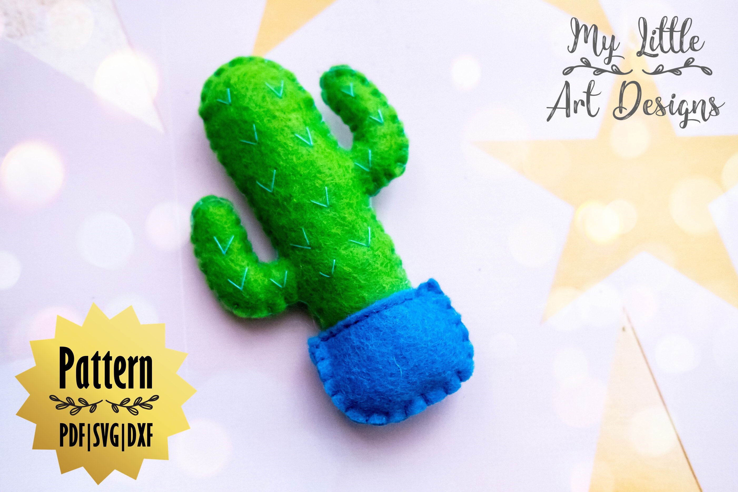 Felt Cactus Pattern, Cactus Machine Cut, Felt Cactus Ornament , Felt ...