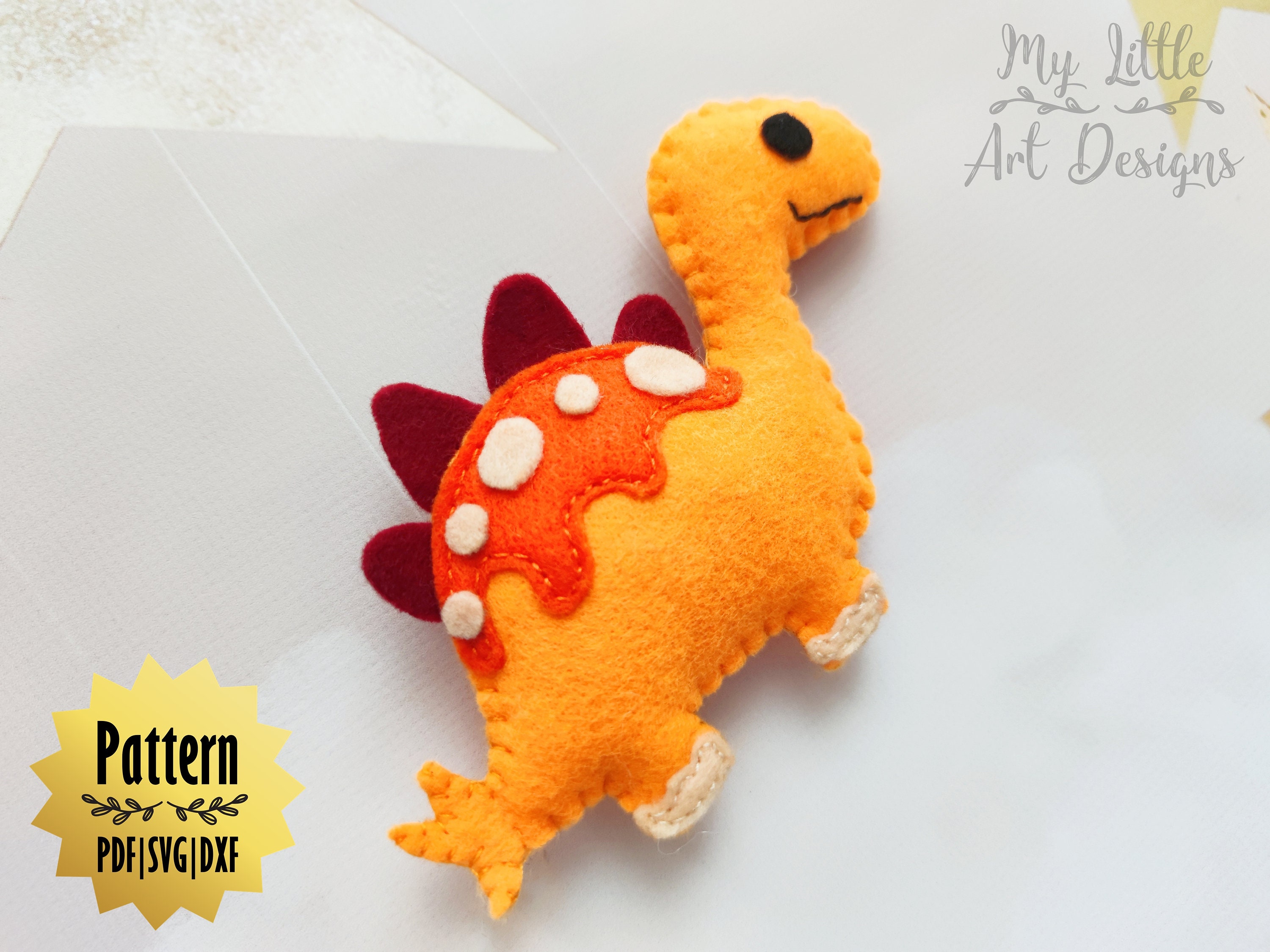 Stegosaurus Felt Pattern Stegosaurus Ornament Felt Dinosaur | Etsy