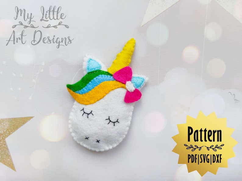 Unicorn Felt Pattern Unicorn Machine Cut Felt Unicorn | Etsy