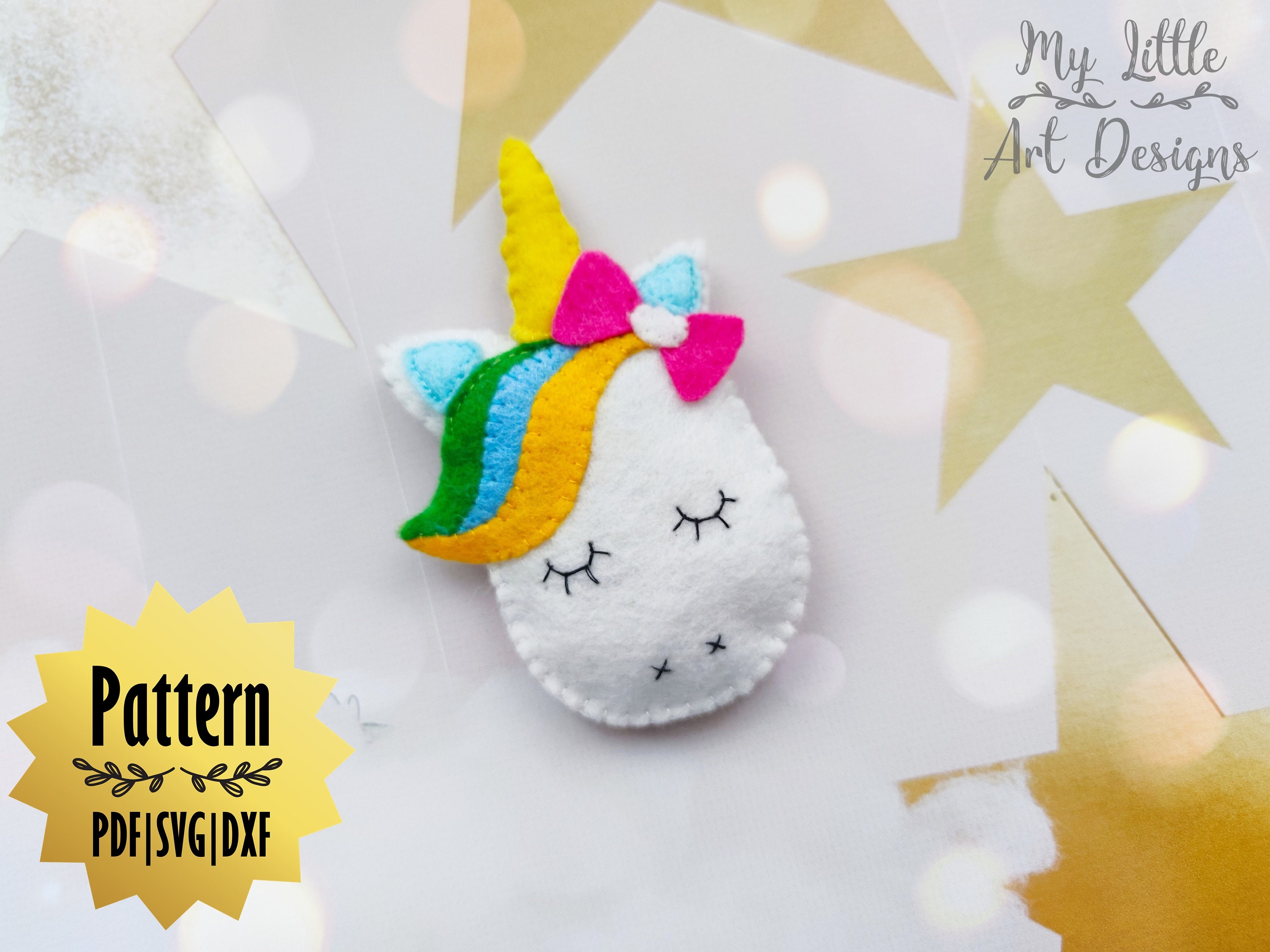 Unicorn Felt Pattern Unicorn Machine Cut Felt Unicorn - Etsy