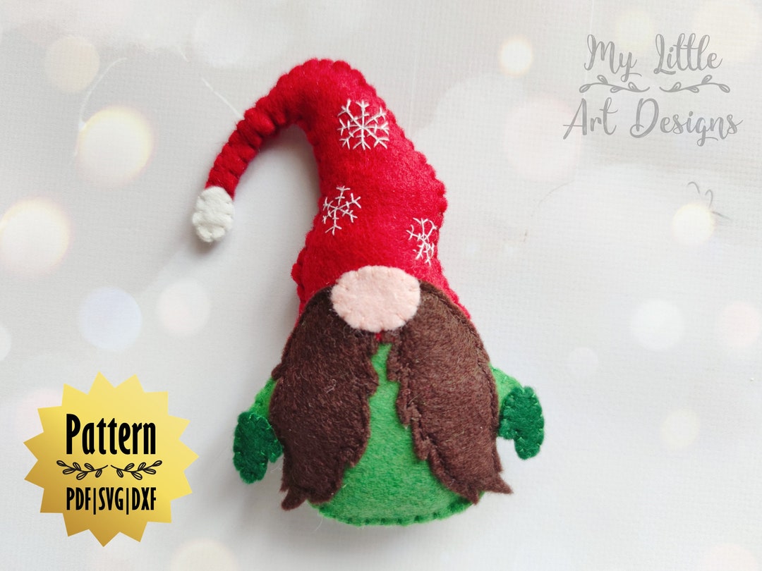 Felt Gnome Pattern, Christmas Gnome Felt Pattern, Felt Pattern Gnome ...