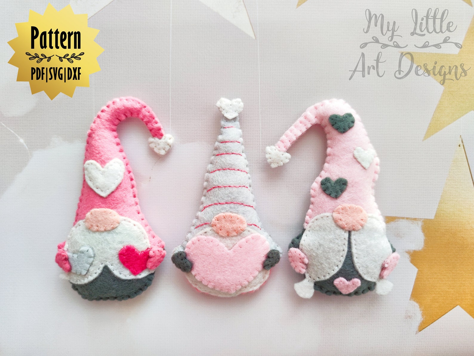 Valentine Felt Gnome Pattern Bundle Valentine Gnome Felt - Etsy