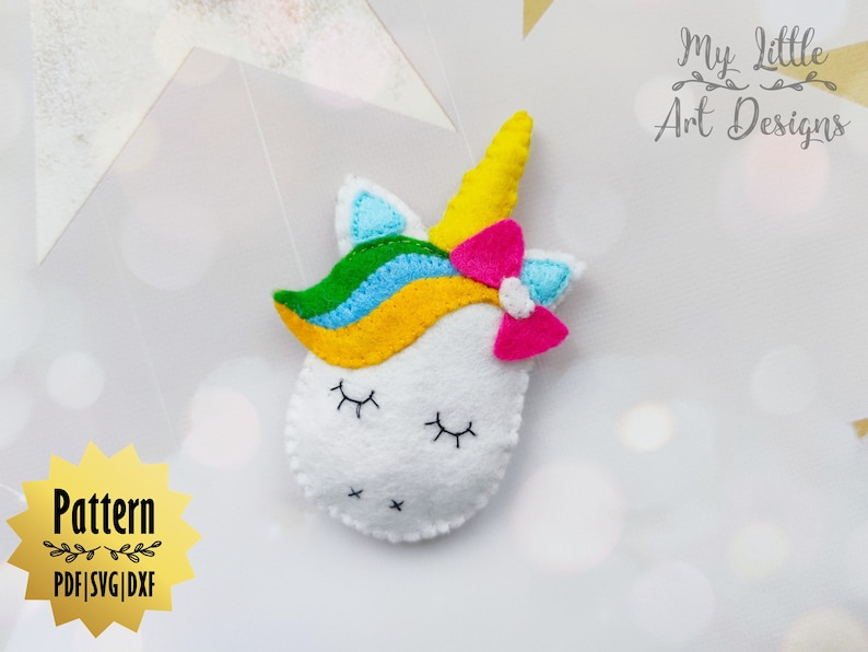 Unicorn Felt Pattern Unicorn Machine Cut Felt Unicorn | Etsy