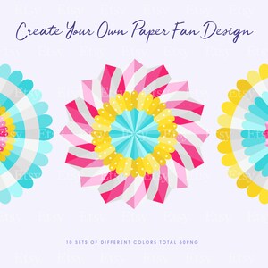 Paper Fan Clipart ⊛ Commercial Use Party Clipart Birthday Clipart Party ...