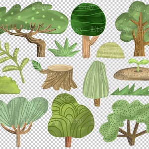 Watercolor Trees Clipart ⊛ Commercial Use Watercolor Clipart Tree and ...