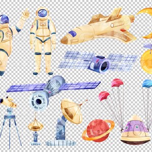 Watercolor Space Clipart Spacecraft Clipart Astronaut Clip Art Space ...