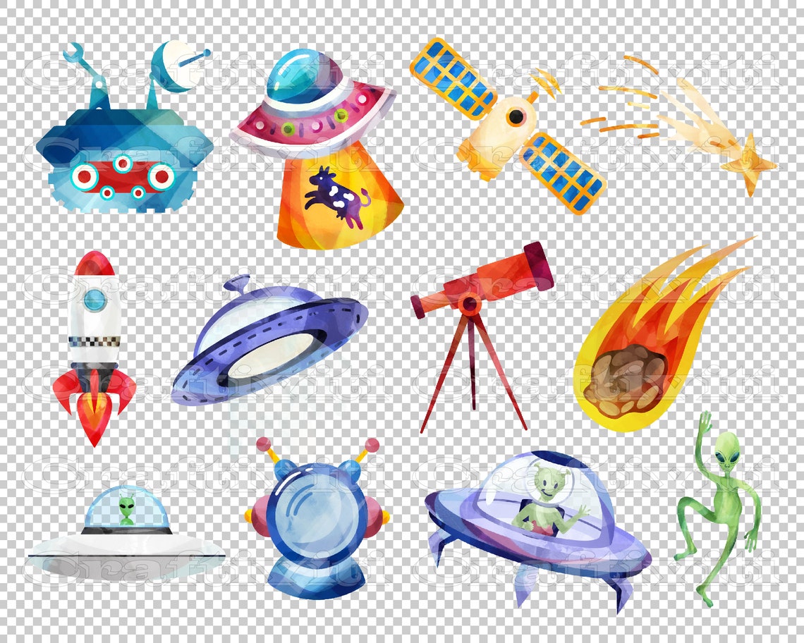 Watercolor Space Clipart Spacecraft Clipart Astronaut Clip Art Space ...