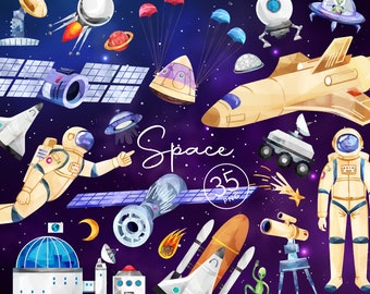 Watercolor Space Clipart - Rocket Clip Art, PNG Format, Transparent ...