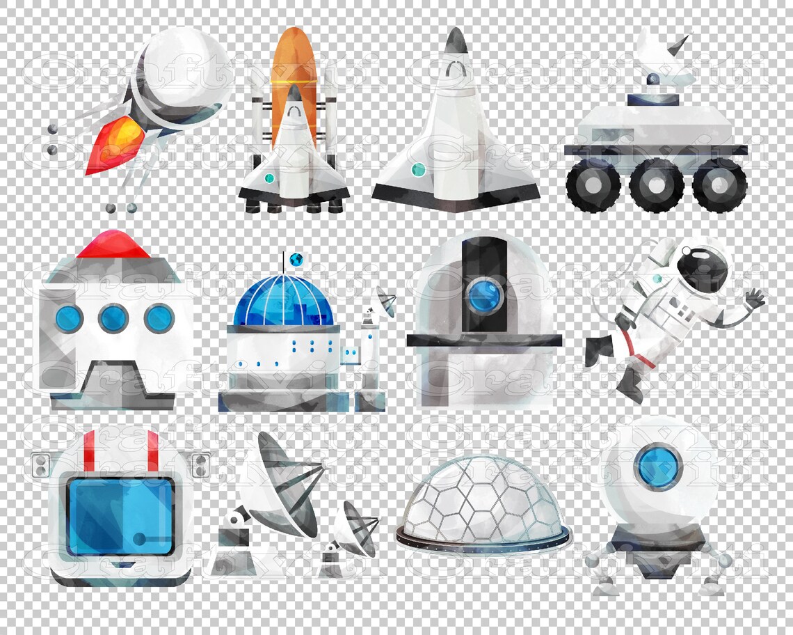 Watercolor Space Clipart Spacecraft Clipart Astronaut Clip Art Space ...