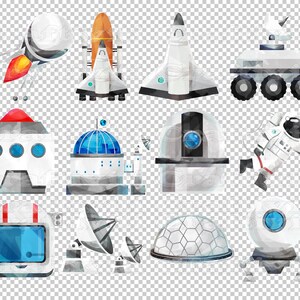 Watercolor Space Clipart Spacecraft Clipart Astronaut Clip Art Space ...