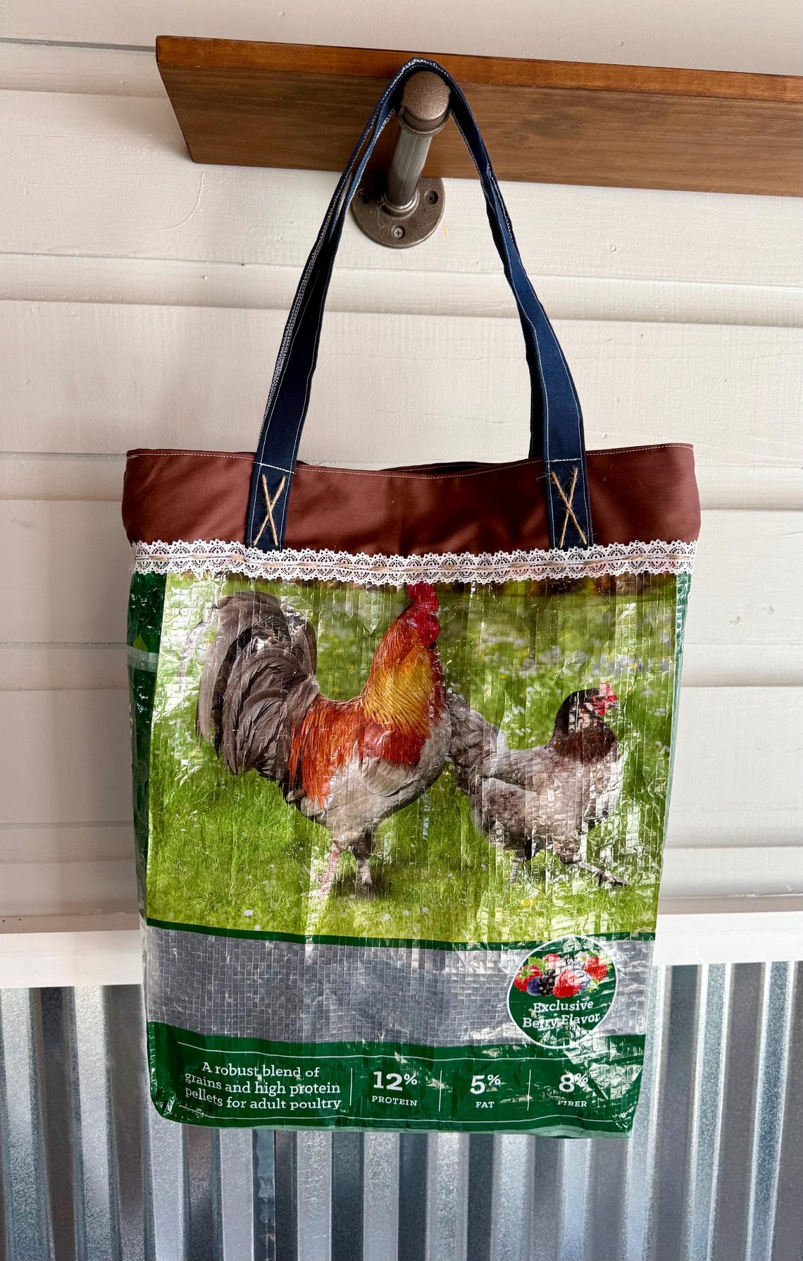 Repurposed - Upcycled Feed Sack Tote Bag - Etsy