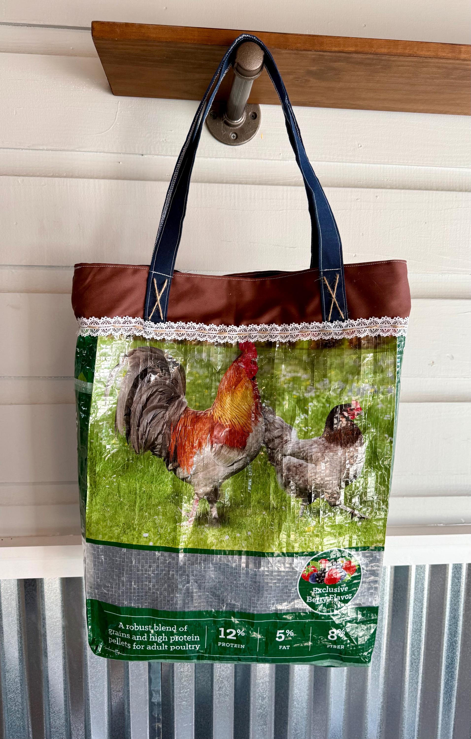 Repurposed - Upcycled Feed Sack Tote Bag - Etsy