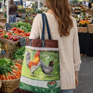 Repurposed - Upcycled Feed Sack Tote Bag - Etsy