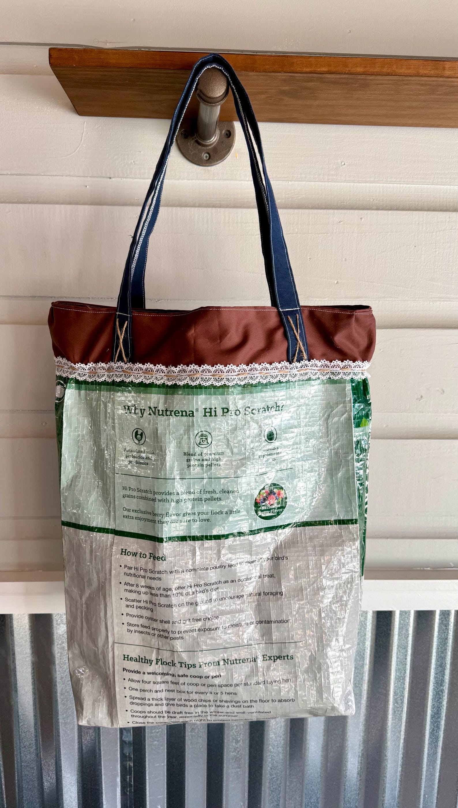 Repurposed - Upcycled Feed Sack Tote Bag - Etsy
