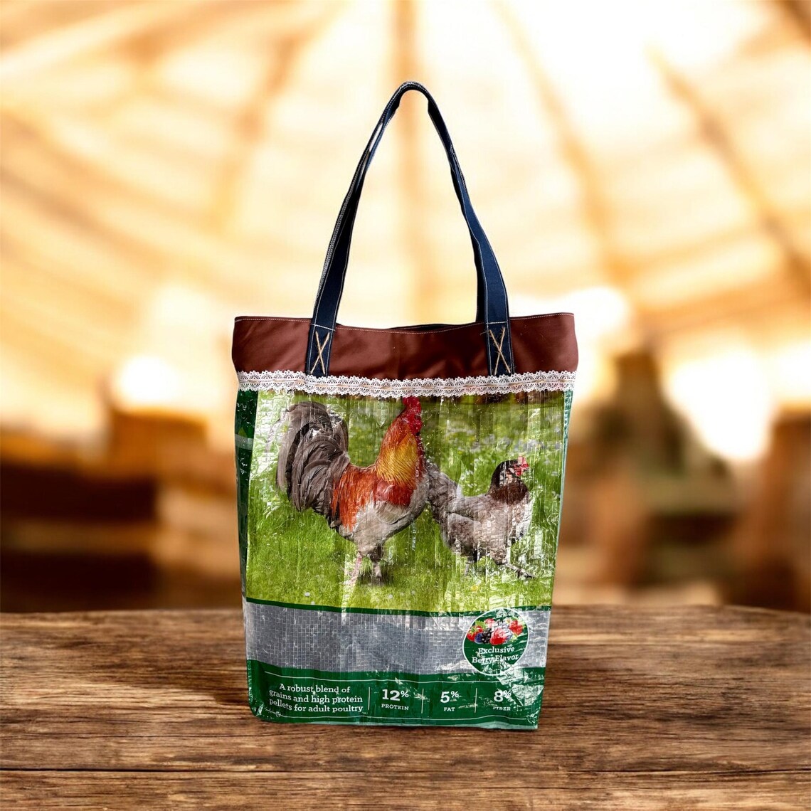 Repurposed - Upcycled Feed Sack Tote Bag - Etsy