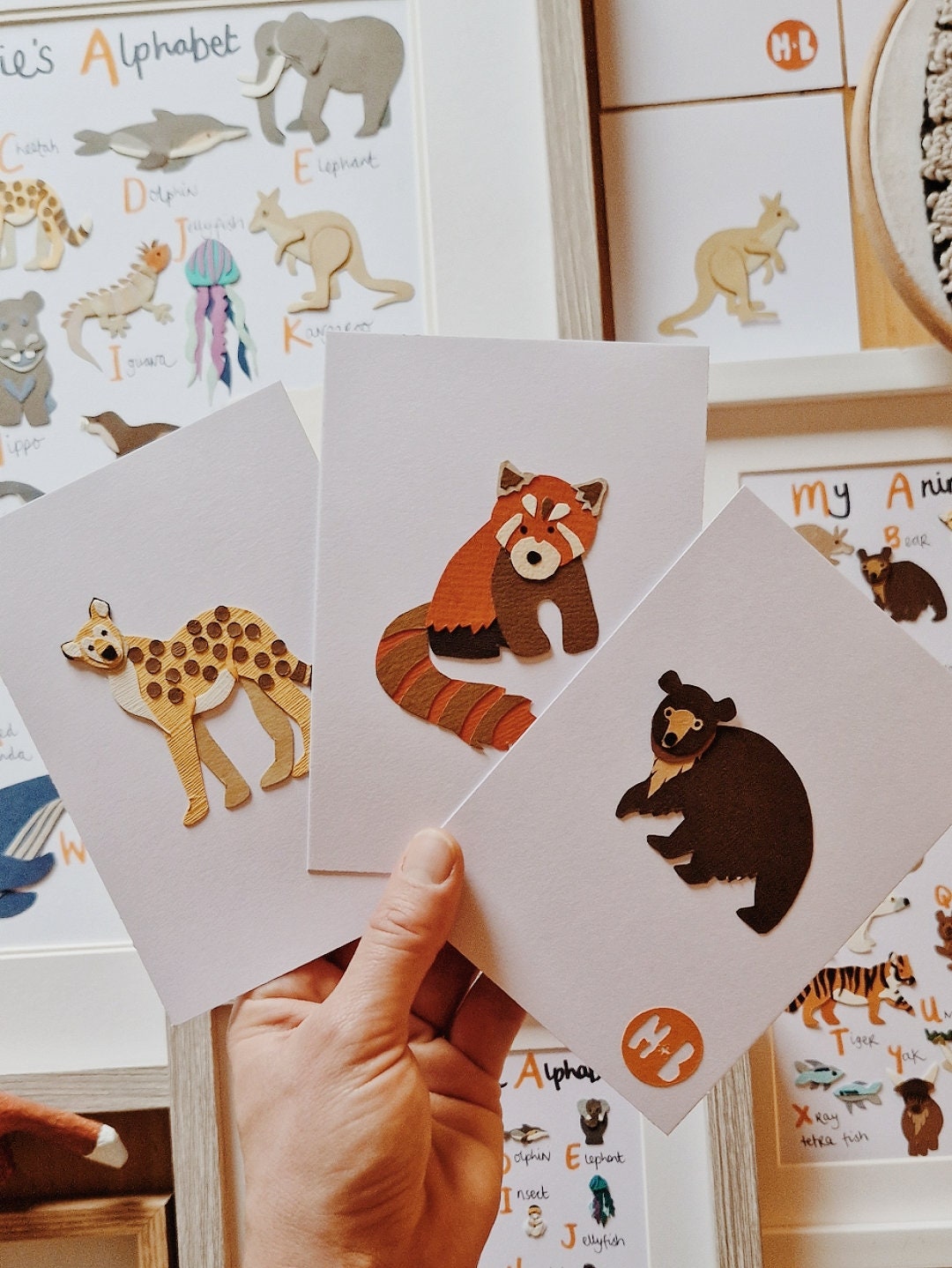 Animal Illustrations Handmade Paper Animals - Original Paper Piece ...