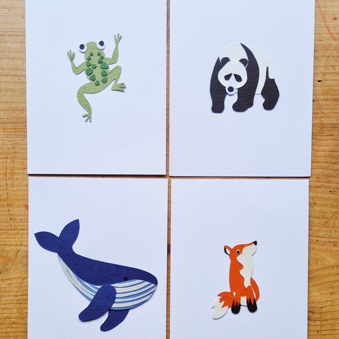 Animal Illustrations Handmade Paper Animals Original Paper | Etsy