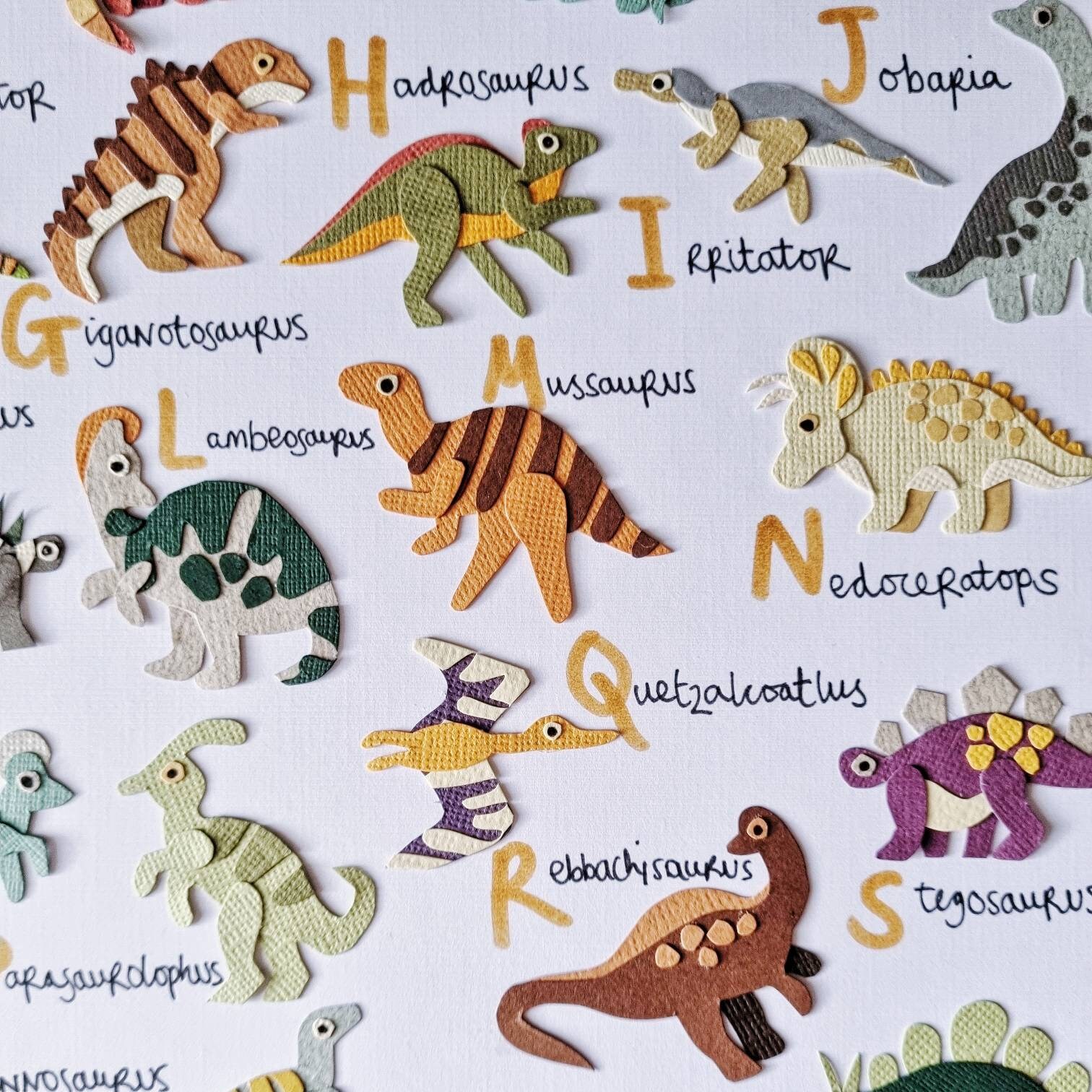 Dinosaur A-Z Dinosaur Alphabet Personalised Dinosaur - Etsy UK