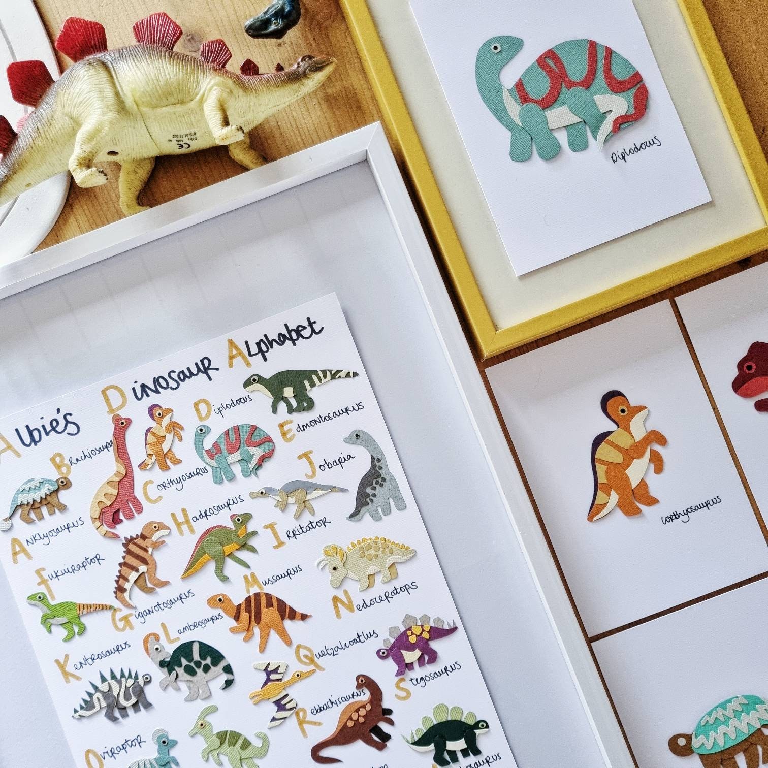 Dinosaur A-Z - Dinosaur Alphabet - Personalised Dinosaur Artwork ...