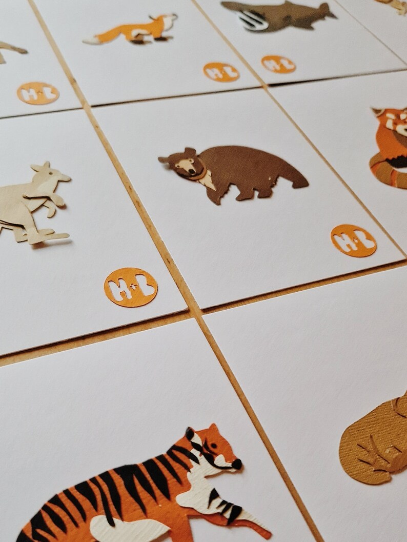 Animal Illustrations Handmade Paper Animals - Original Paper Piece ...