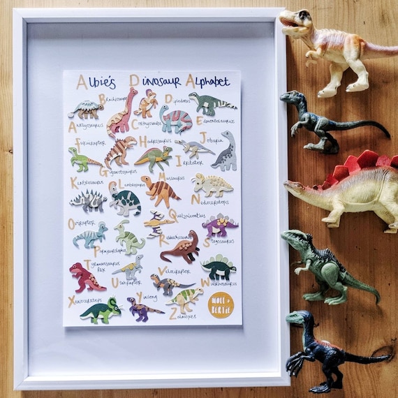 Dinosaur A-Z Dinosaur Alphabet Personalised Dinosaur - Etsy UK