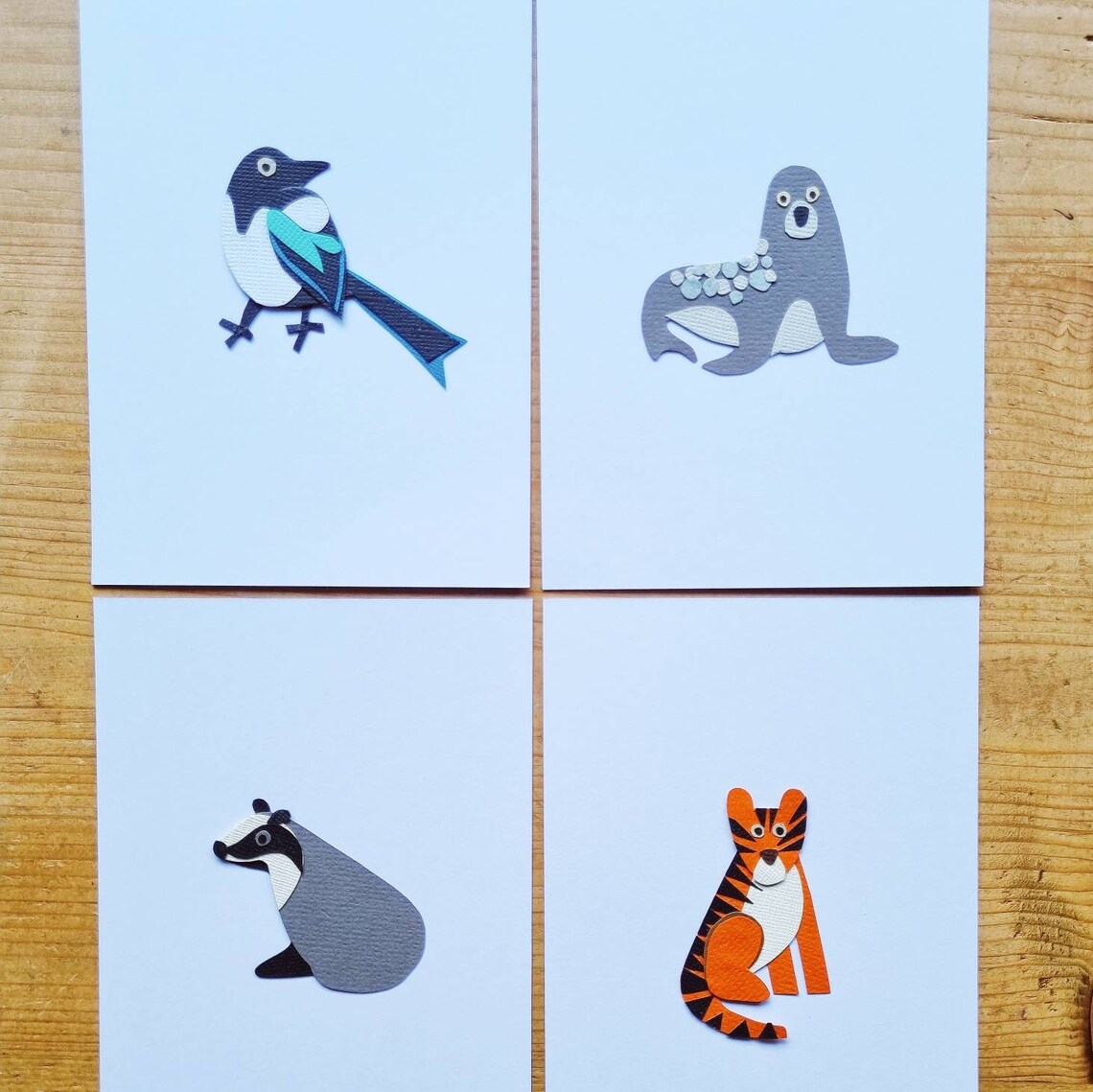 Animal Illustrations Handmade Paper Animals Original Paper | Etsy