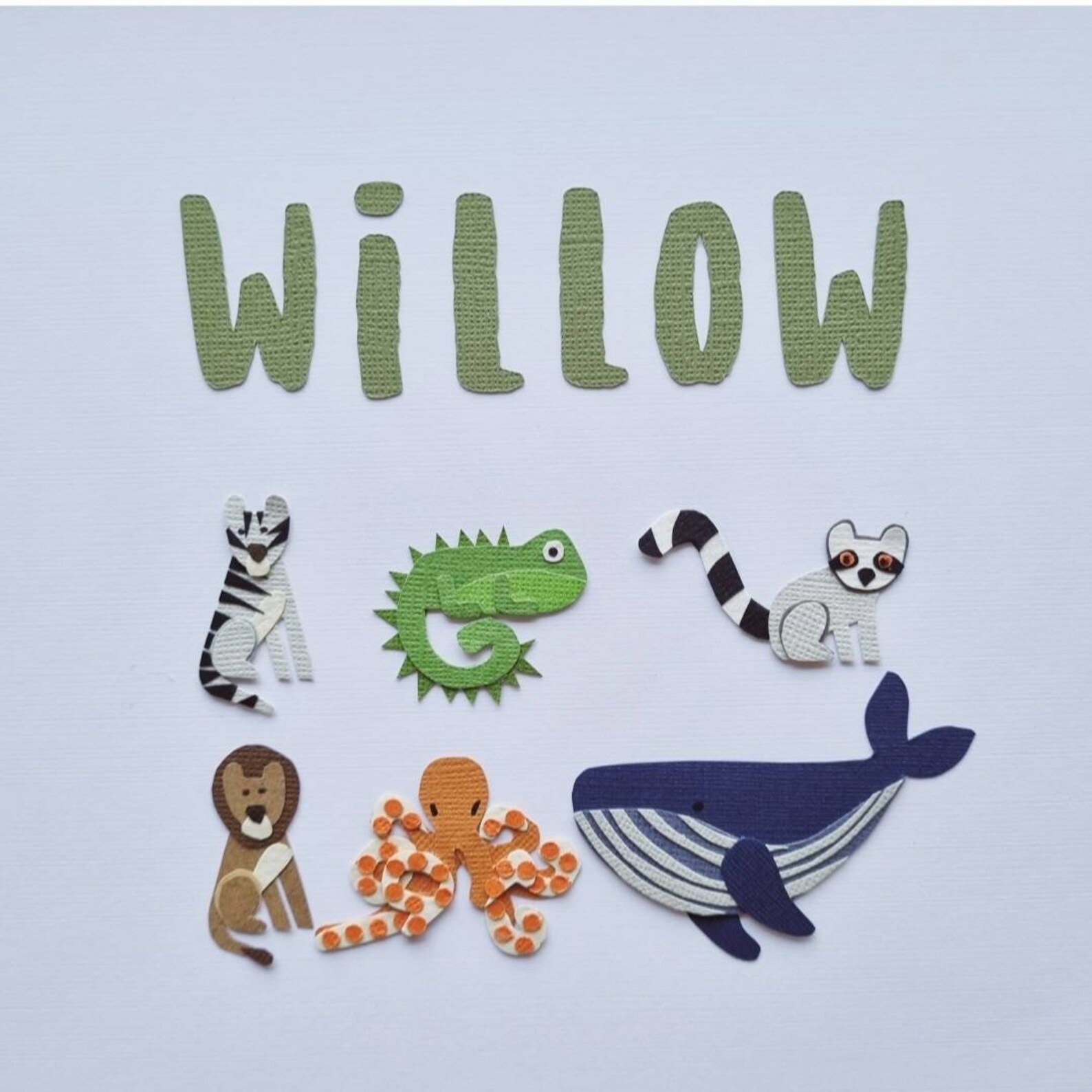 Personalised Animal Name Illustration Original Paper Piece | Etsy