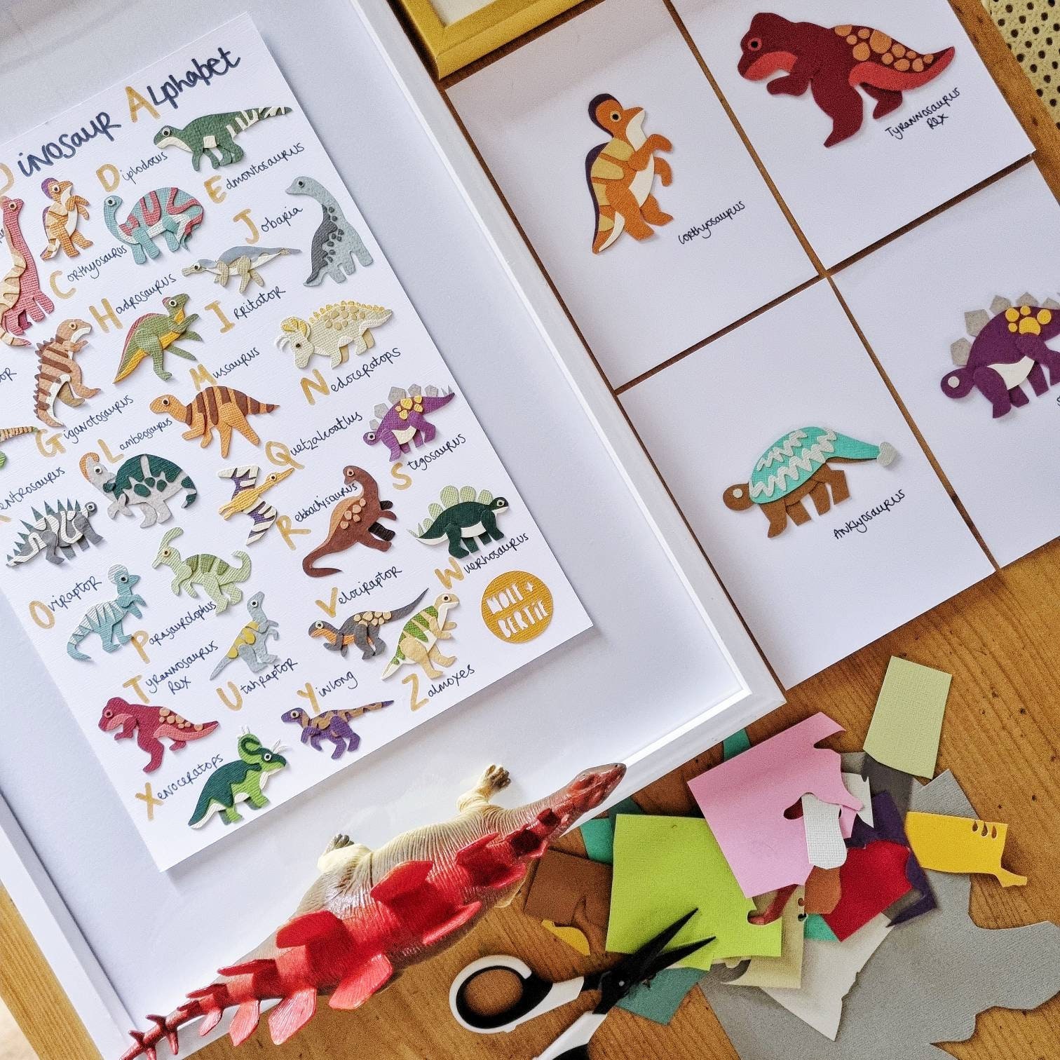 Dinosaur A-Z Dinosaur Alphabet Personalised Dinosaur - Etsy UK