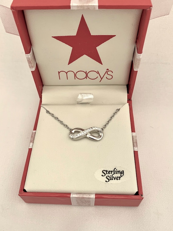 sterling silver infinity necklace - Gem