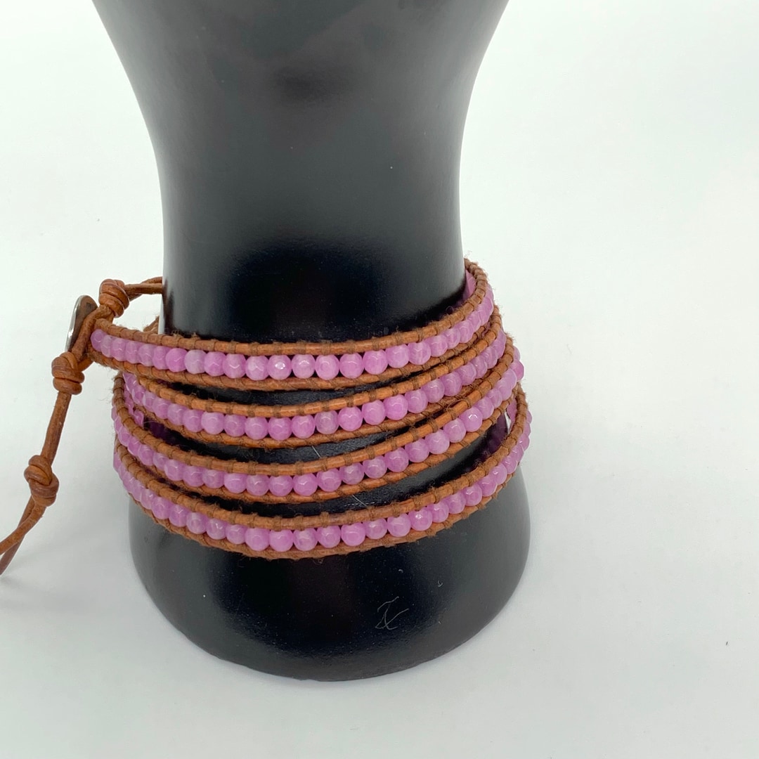 Chan Luu Multi-wrap Leather and Stone Bead Bracelet - Etsy