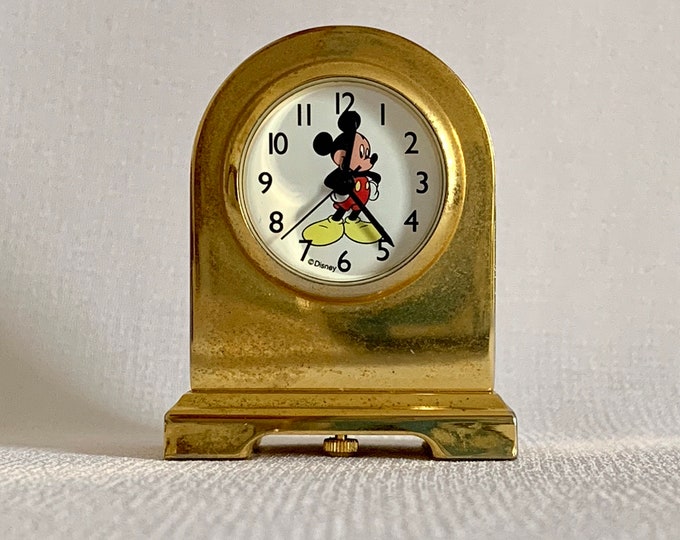 Disney Miniature Mickey Mouse Brass Mantel Clock - Etsy