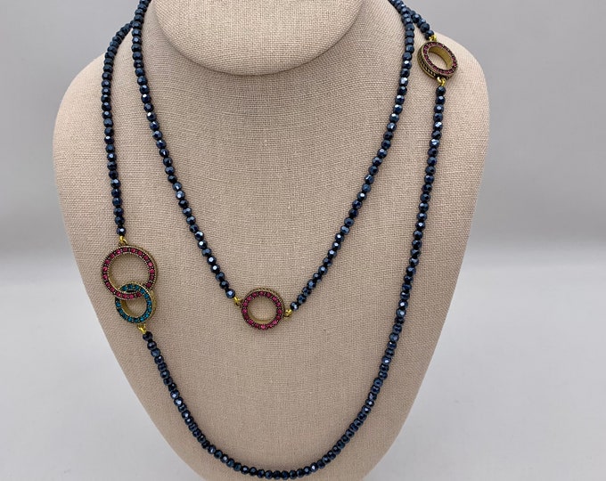 Heidi Daus Long Crystal Toggle Closure Necklace - Etsy