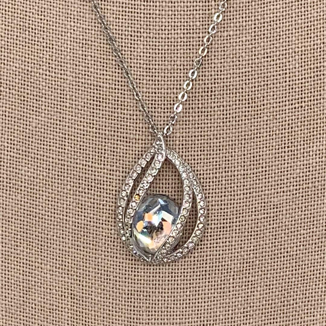 Swarovski Megan Silver Crystal Necklace - Etsy