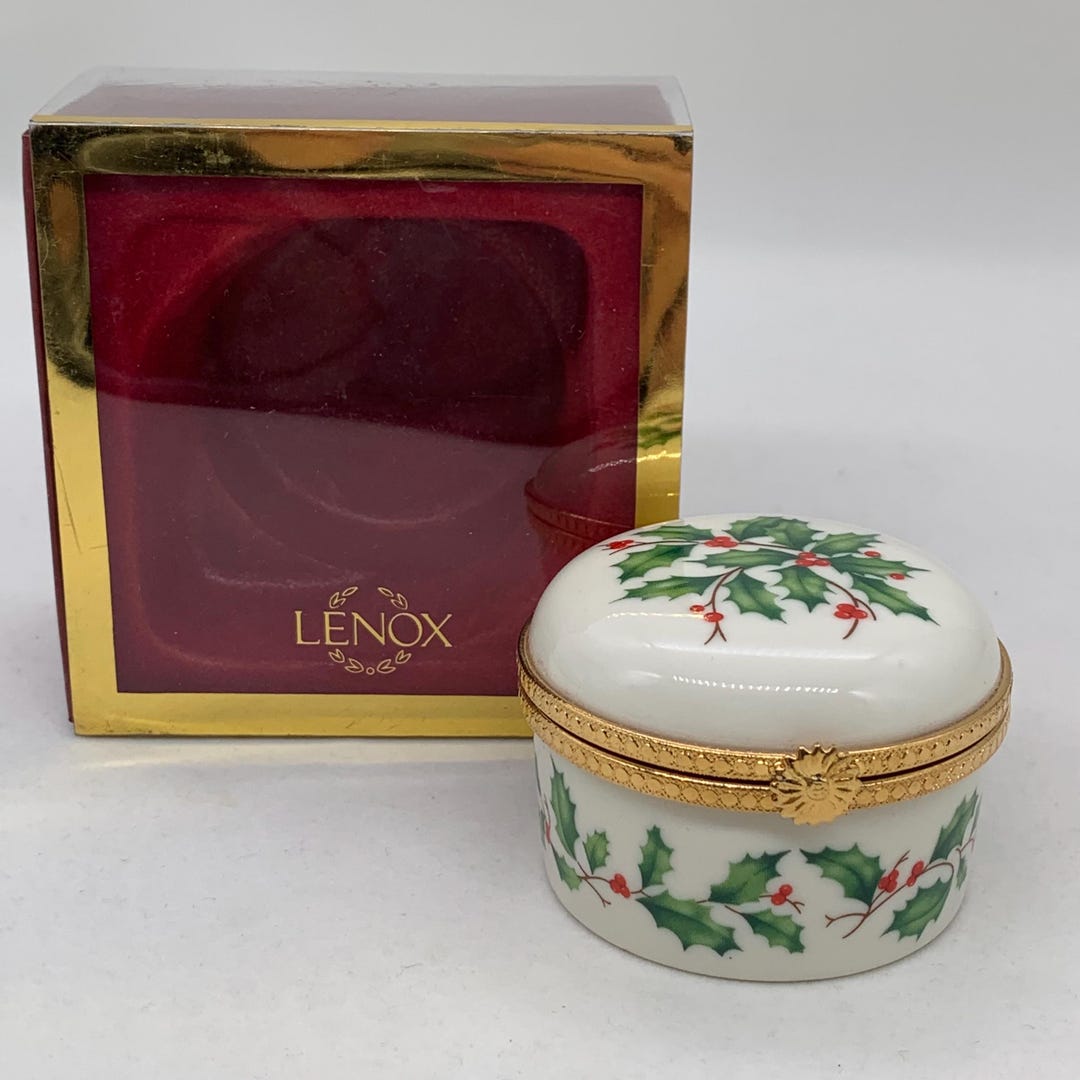 Lenox Holly & Berry Porcelain Trinket Box - Etsy