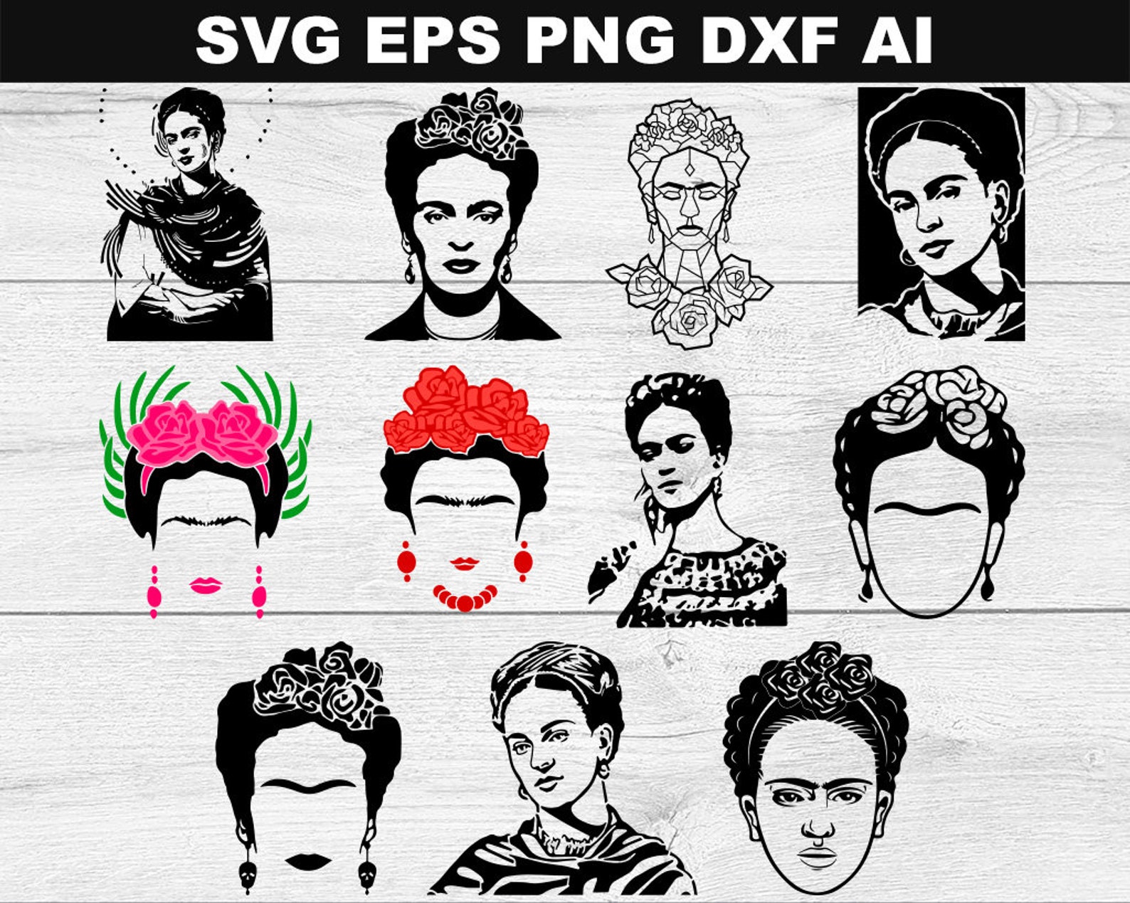 Frida Kahlo SVG Kahlo Svg Frida Kahlo Silhouette Svg Cut File Frida ...