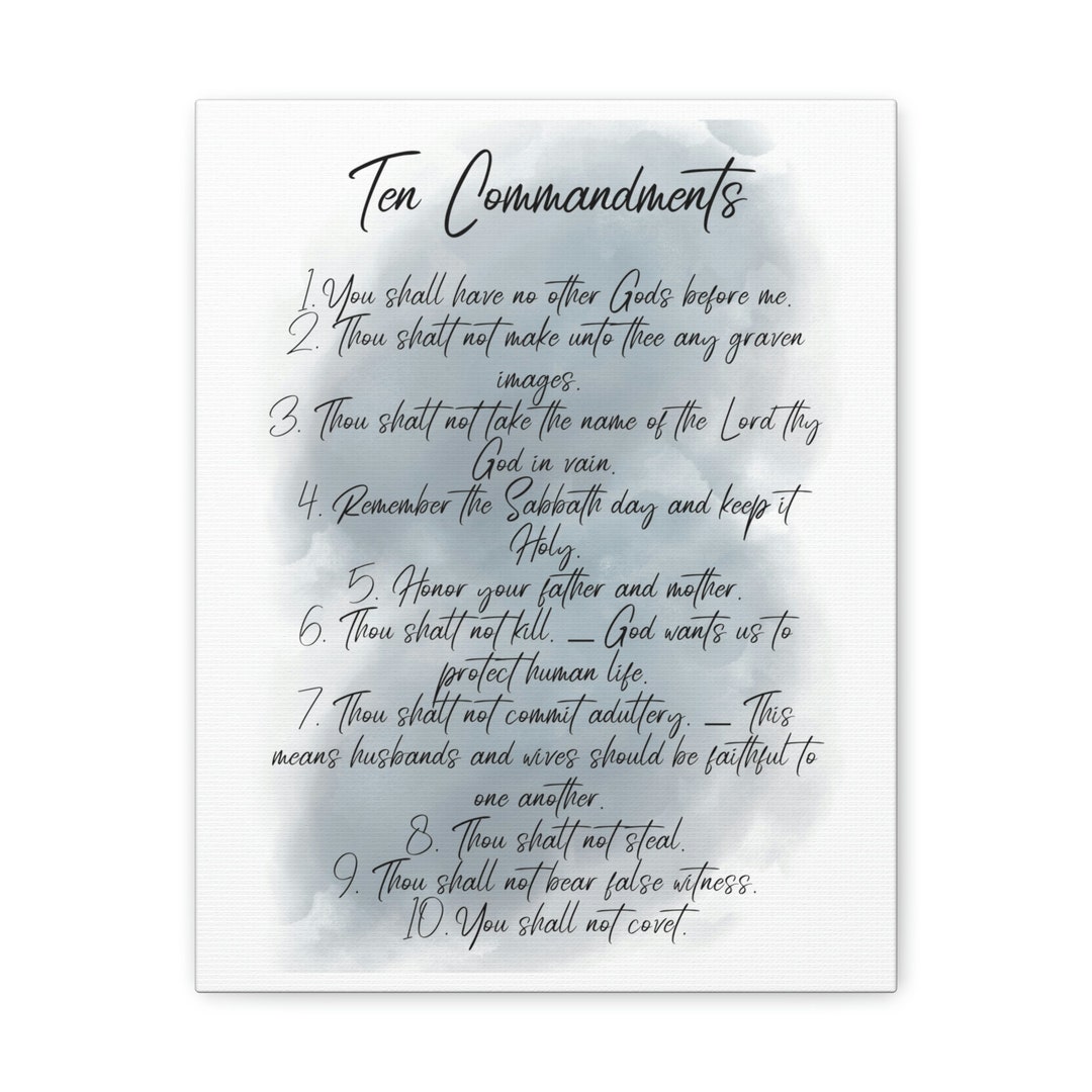 Ten Commandments Wall Art, Religious Decorative Signage, Religious Wall ...