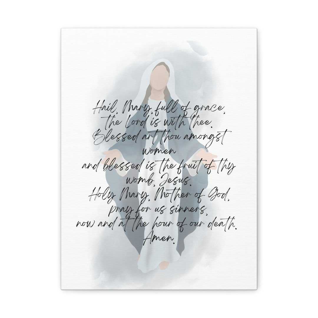 Hail Mary Prayer Wall Art, Religious Decorative Signage, Religious Wall ...