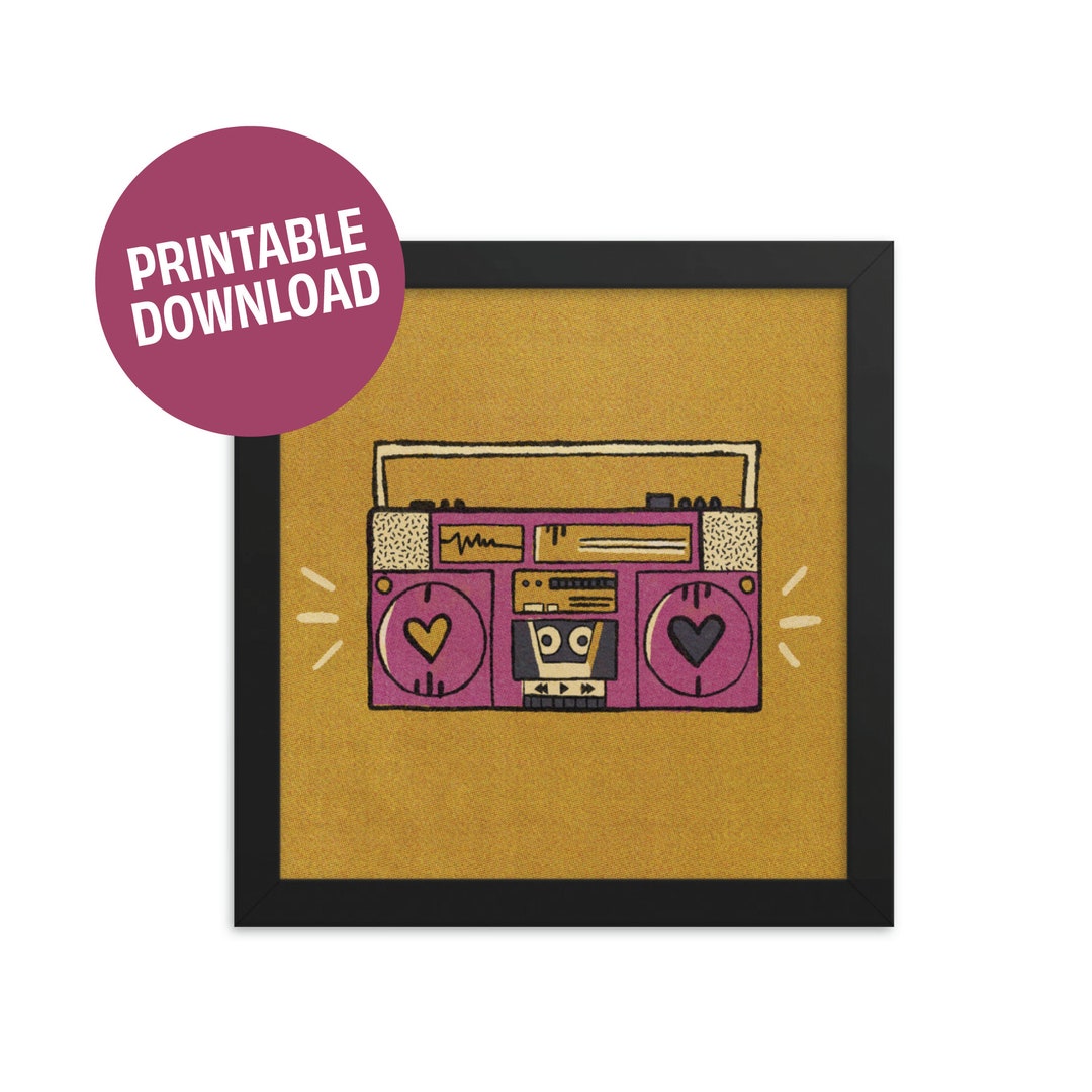 Boombox Digital Art Print - Etsy
