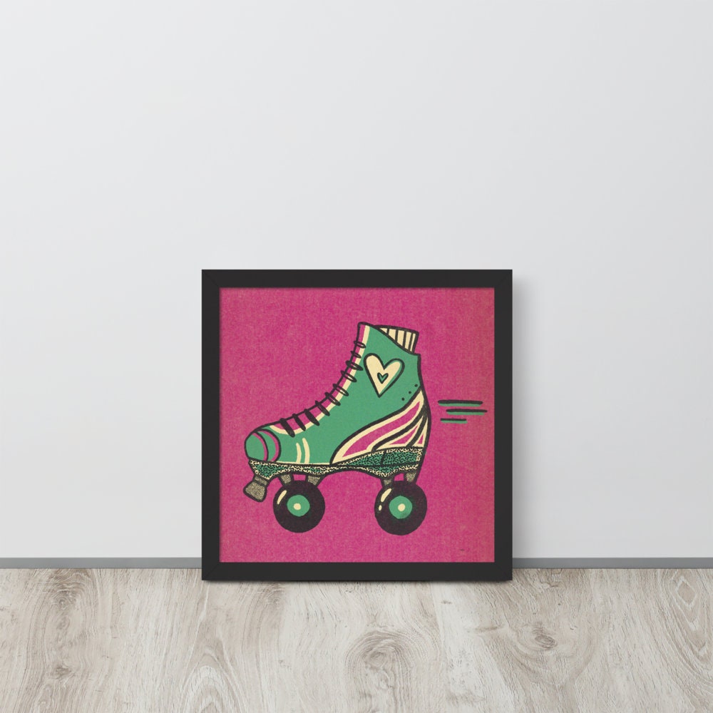 Retro Rollerskate Print Wall Art - Etsy