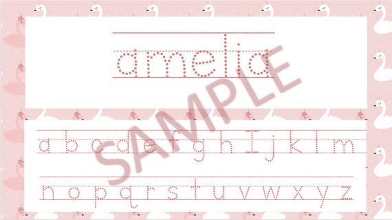 Personalised Name and Alphabet Handwriting Worksheet | Etsy